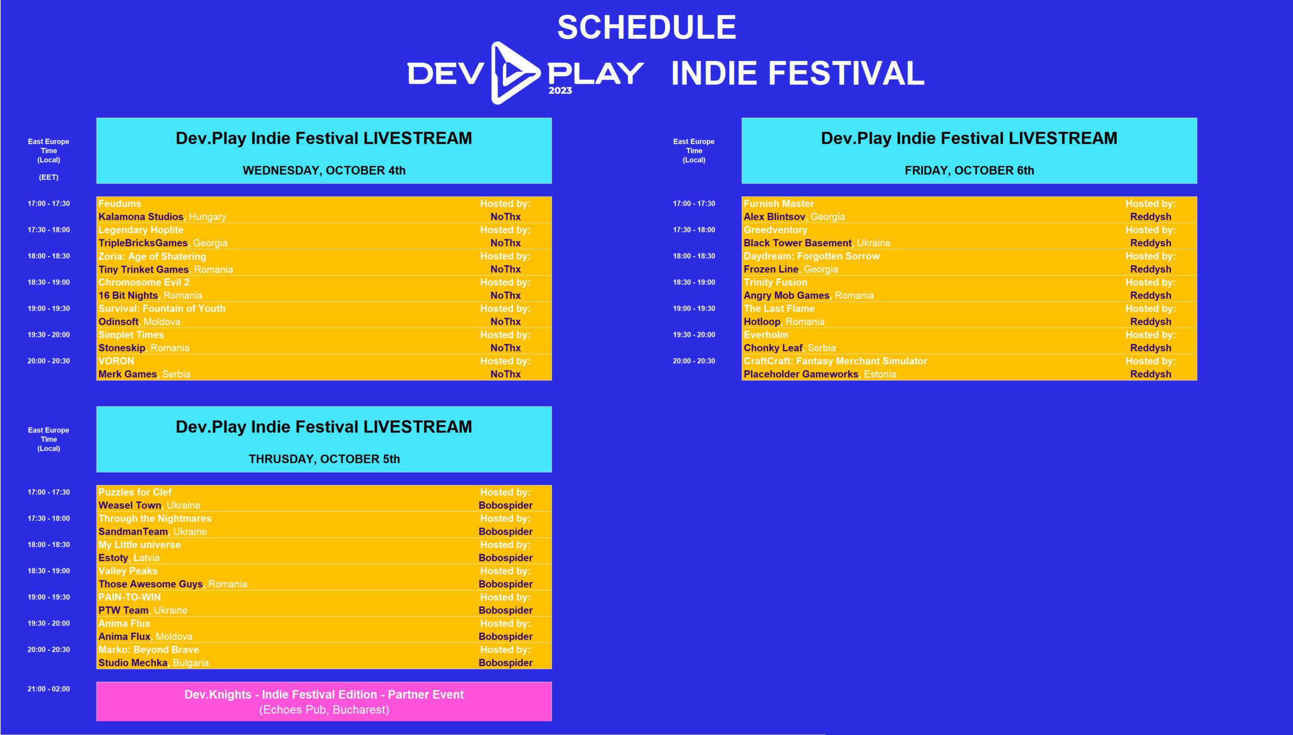 Schedule | Dev.Play